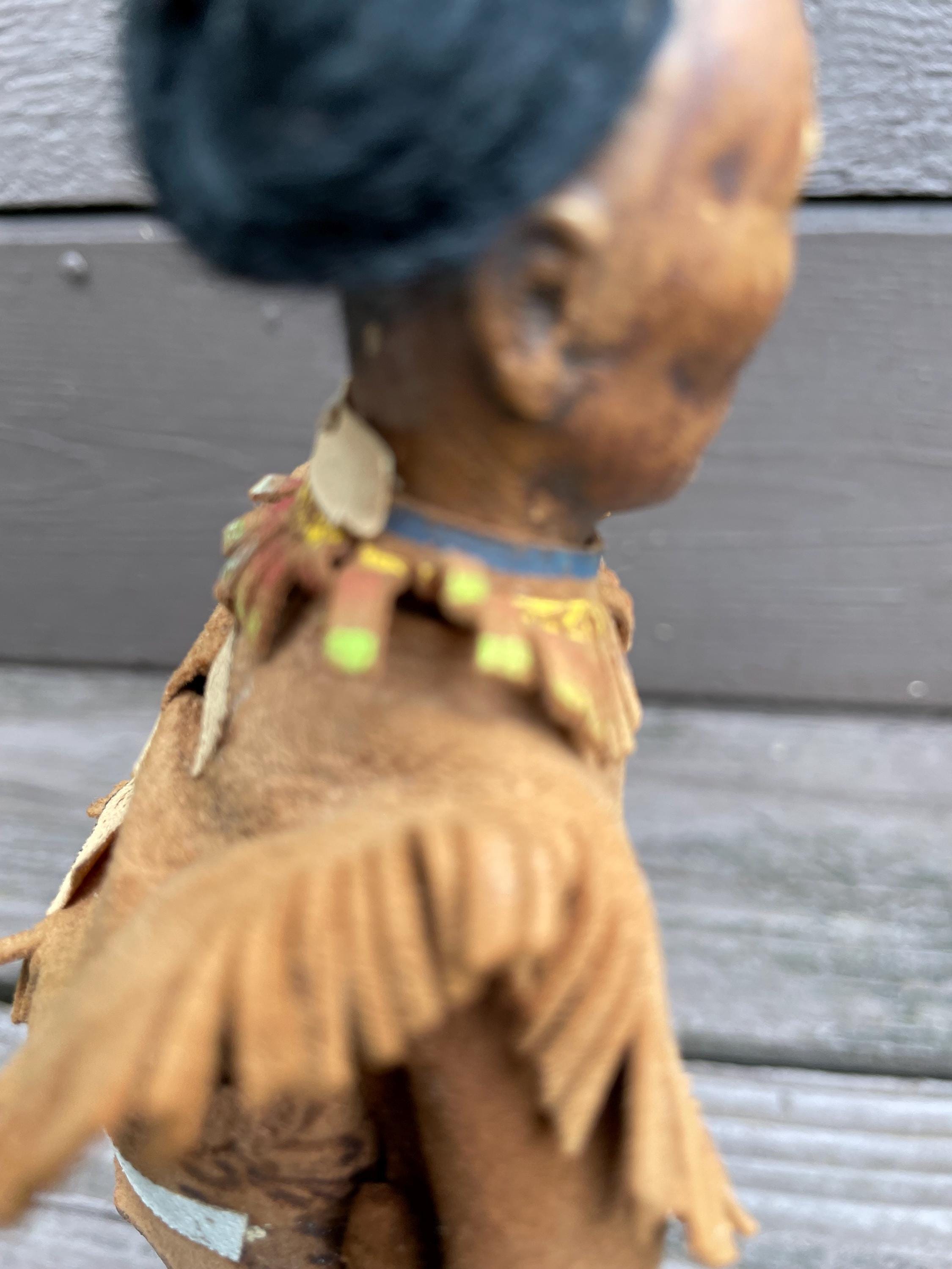 Vintage Iroquois Chief Dekanawida Doll: Native American Leather Outfit ...