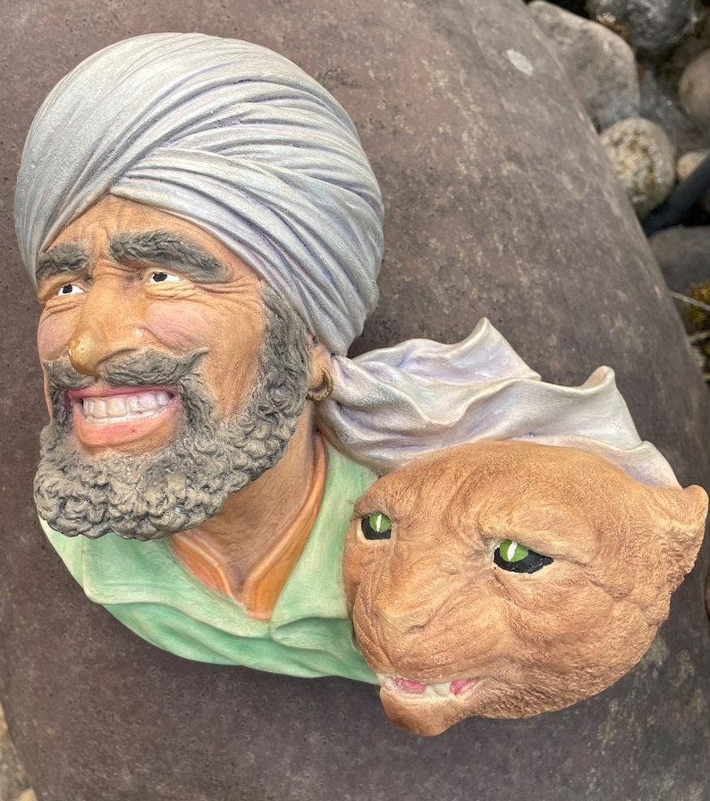 Vintage Siberian Gypsy Turbin With Cougar Chalkware Wall Mount Statue ...