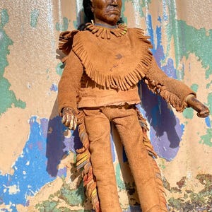 Vintage Iroquois Chief Dekanawida Doll: Native American Leather Outfit ...