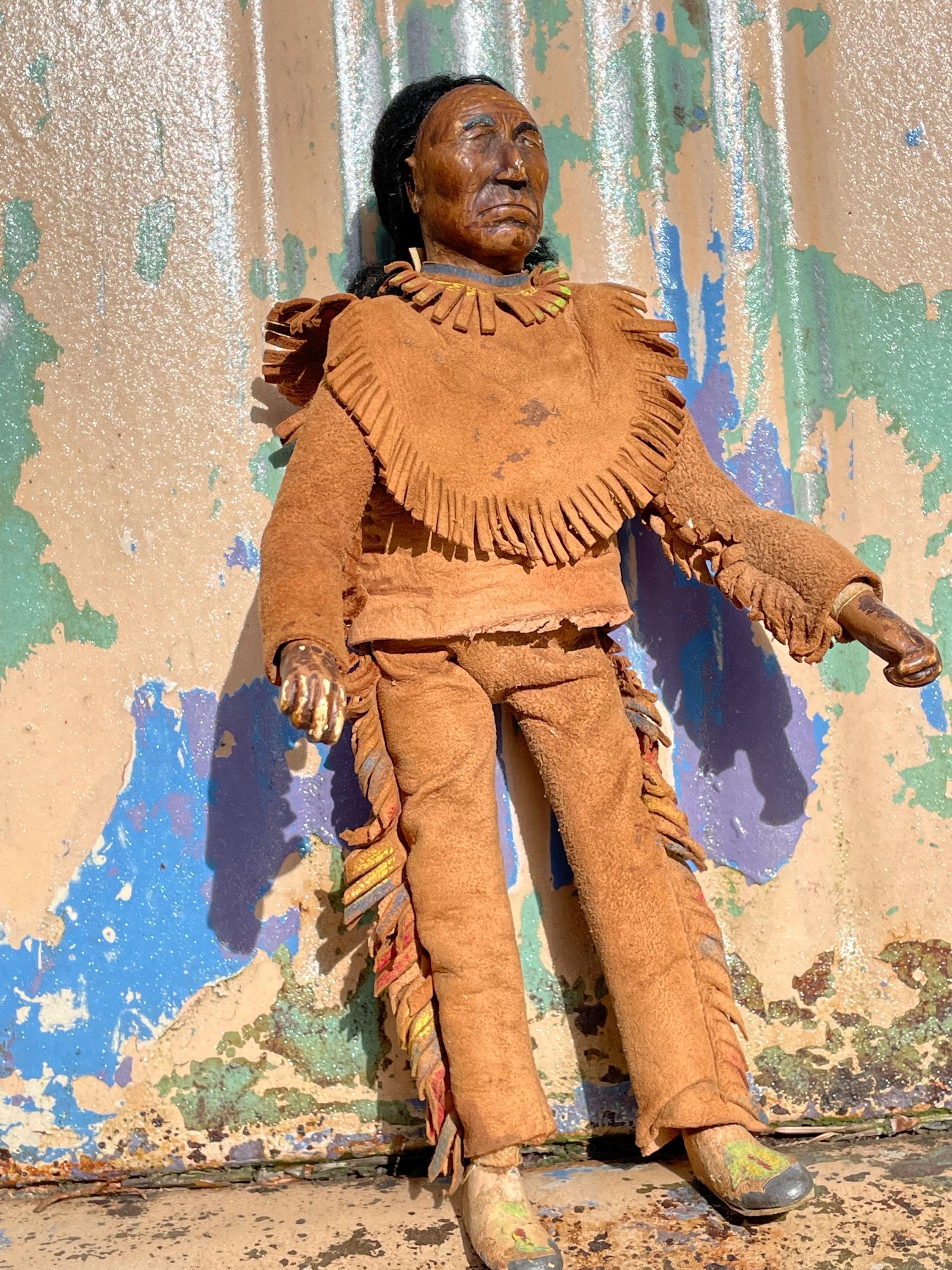 Vintage Iroquois Chief Dekanawida Doll: Native American Leather Outfit ...
