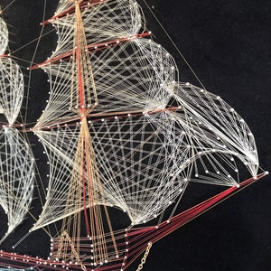 Original MCM 1960’s Large Thread Art Ship Wall Art Piece. - Etsy