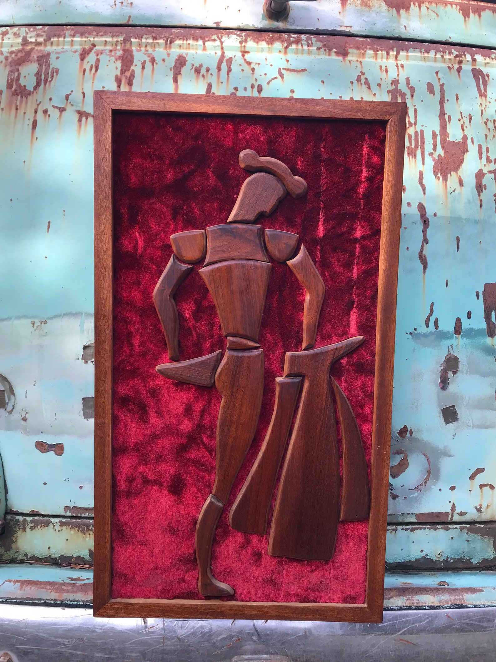 Original 1960s Mid Century Modern Wood Matador on Velvet Hand - Etsy
