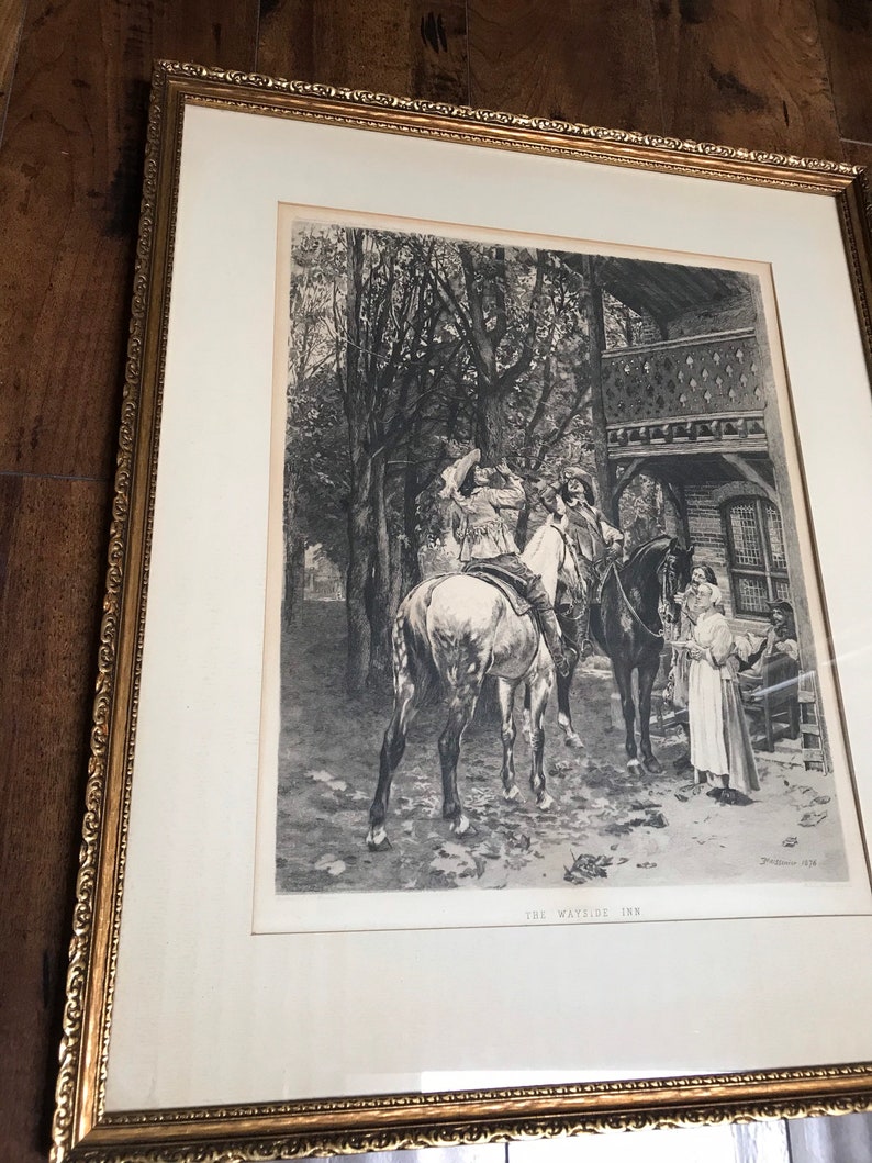 Jean-Louis Ernest Meissonier The Roadside Inn Etching c.1876 | Etsy