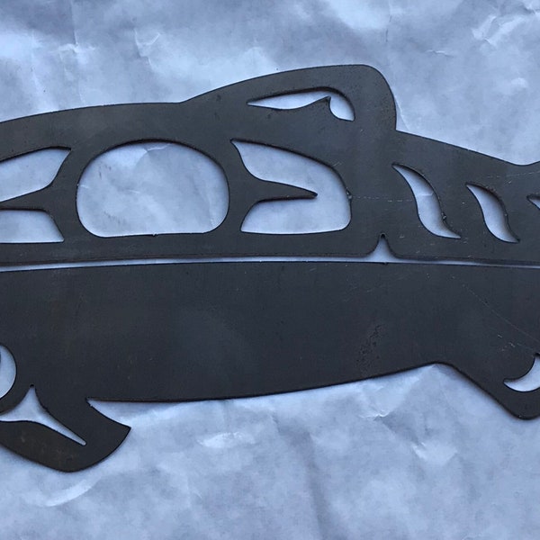 Metal Salmon Sculpture - Etsy