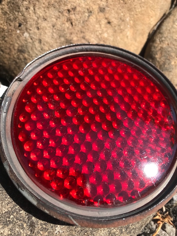 Original 1930s Automotive Red Glass Reflector With Housing & - Etsy