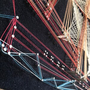 Original MCM 1960’s Large Thread Art Ship Wall Art Piece. - Etsy