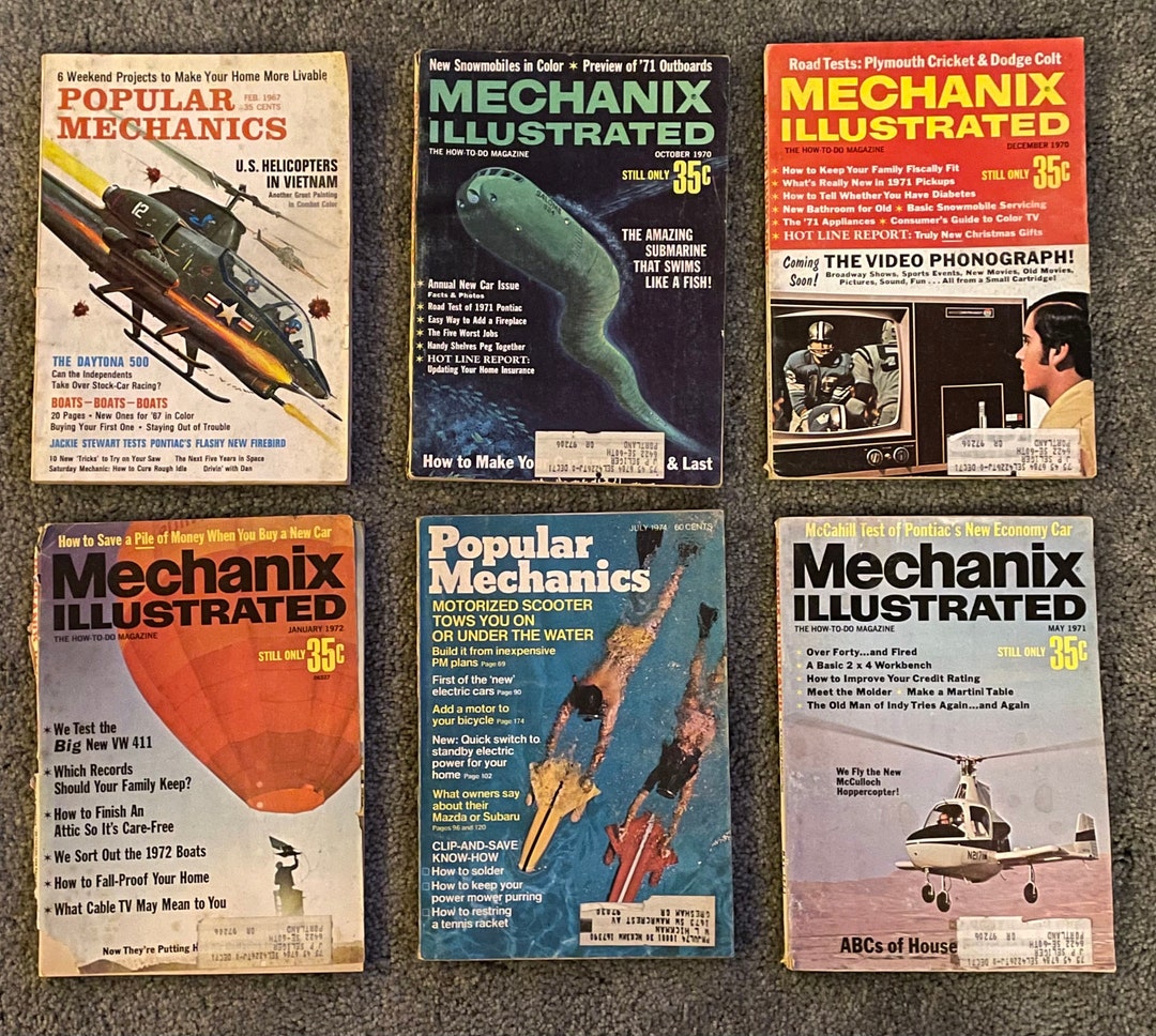 Set of 6 Vintage Popular Mechanics Magazines From 1967-1974. - Etsy