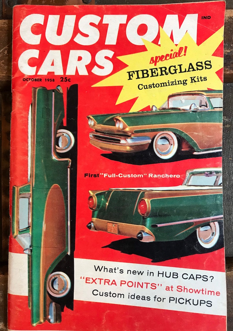 Vintage Custom Cars Magazine Book October 1958 fiberglass - Etsy