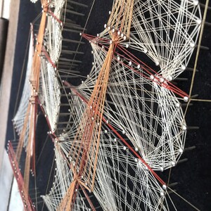 Original MCM 1960’s Large Thread Art Ship Wall Art Piece. - Etsy