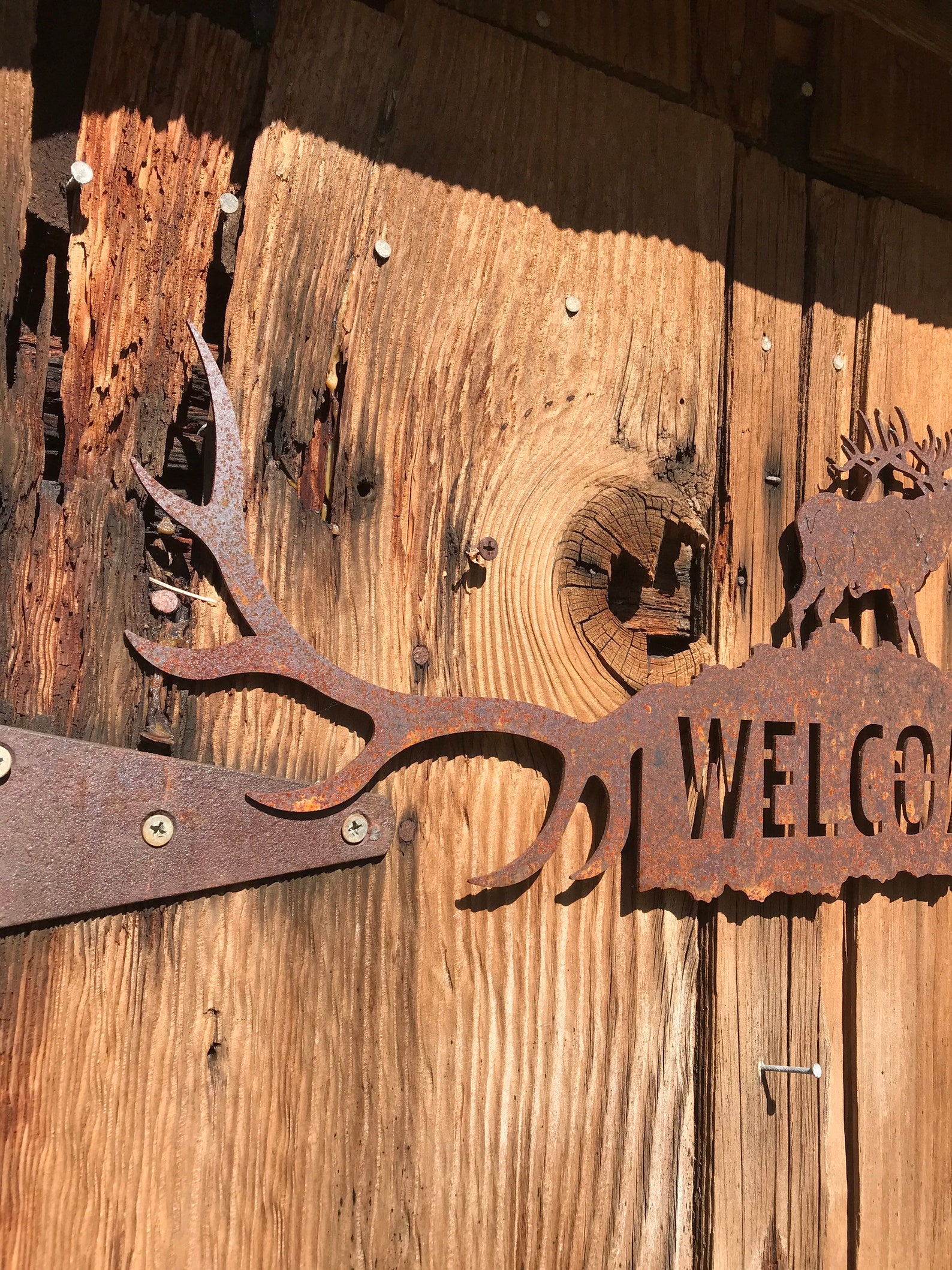 Metal Laser Cut elk With Antlers Welcome Sign | Etsy