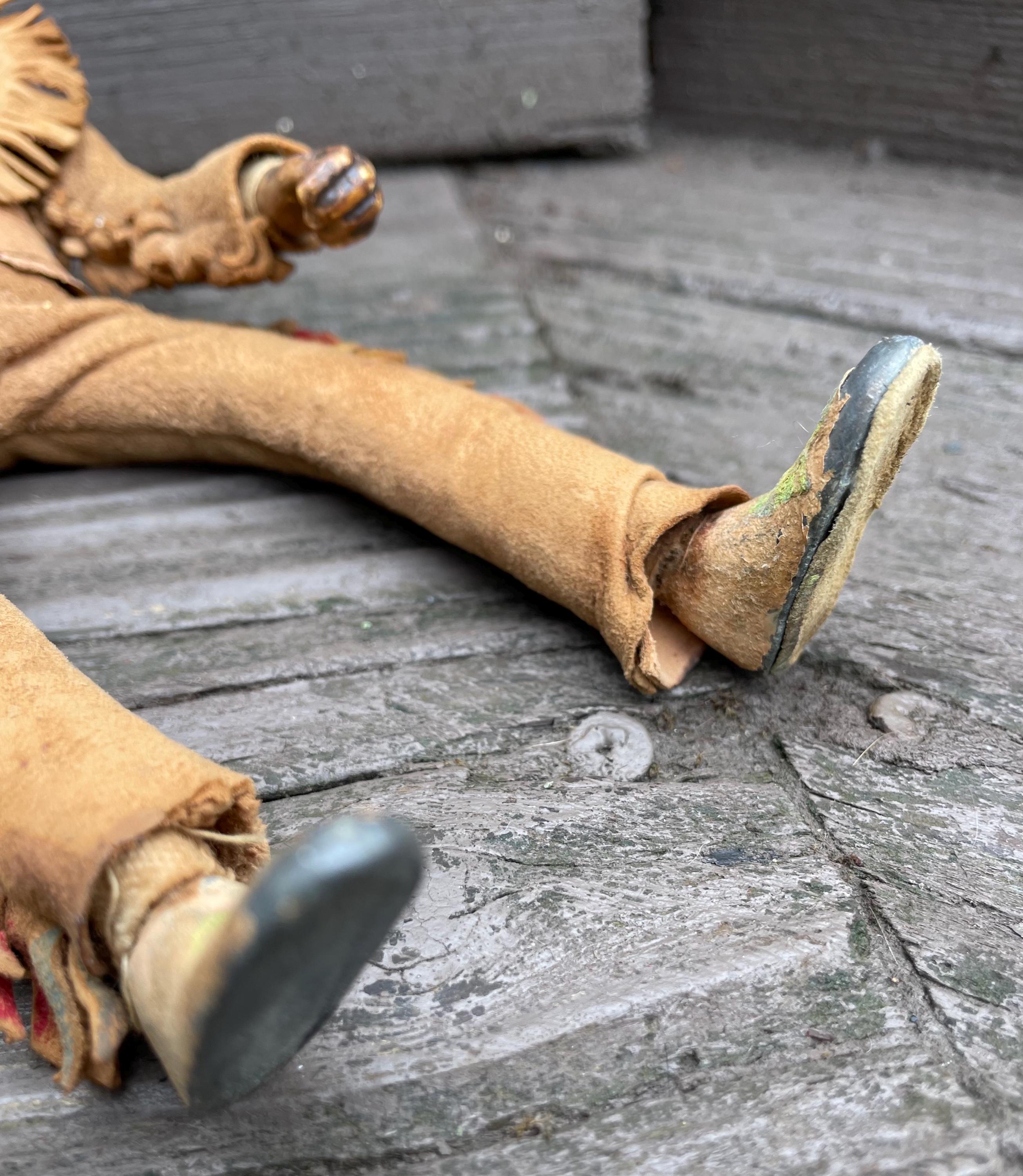 Vintage Iroquois Chief Dekanawida Doll: Native American Leather Outfit ...
