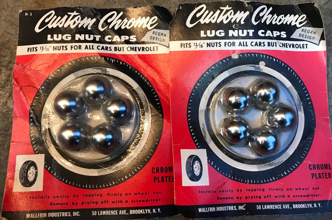 Vintage 1950s Chrome Lug Nut Caps - NOS Set of 10 - Etsy
