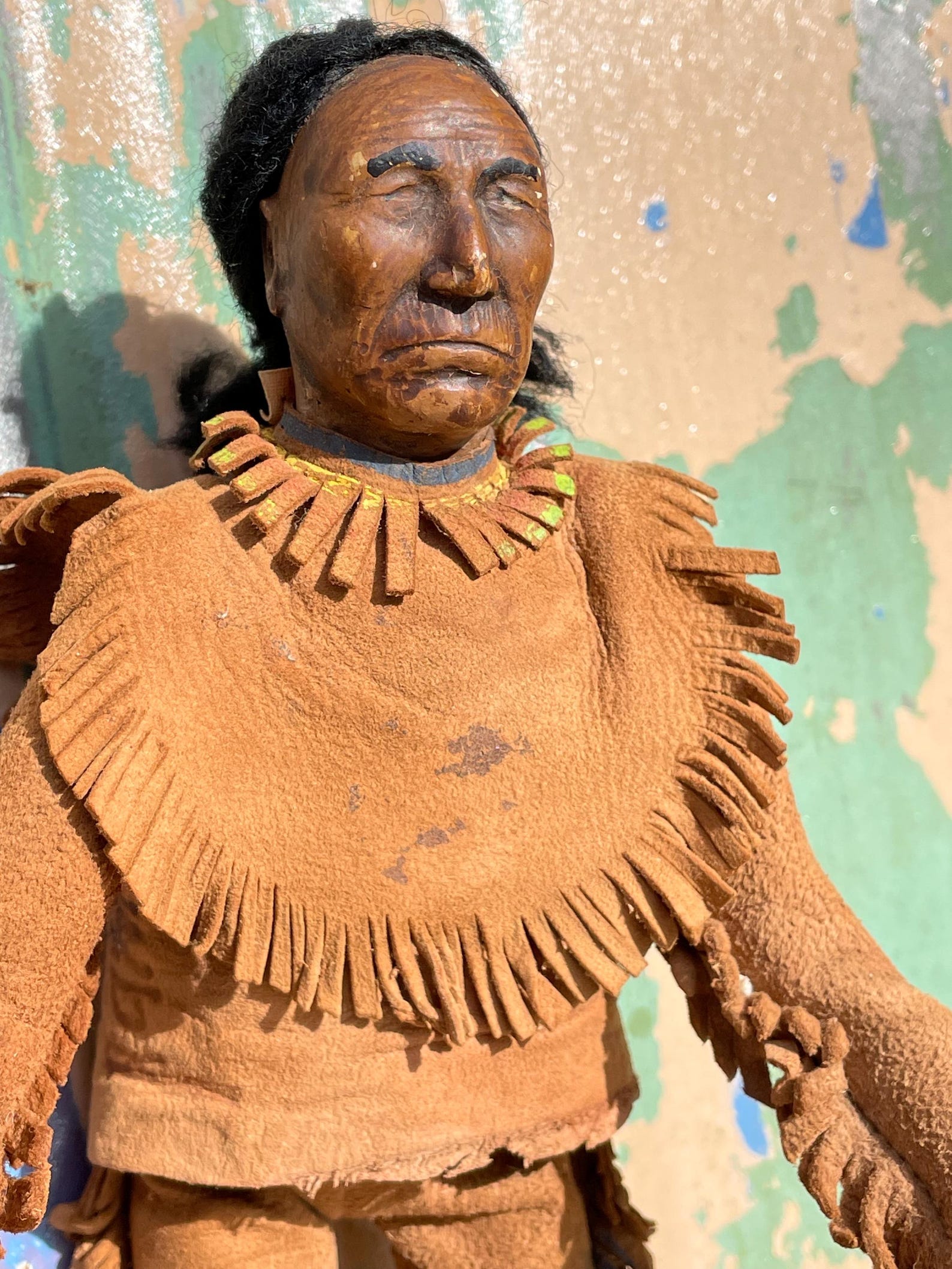 Vintage Iroquois Chief Dekanawida Doll: Native American Leather Outfit ...