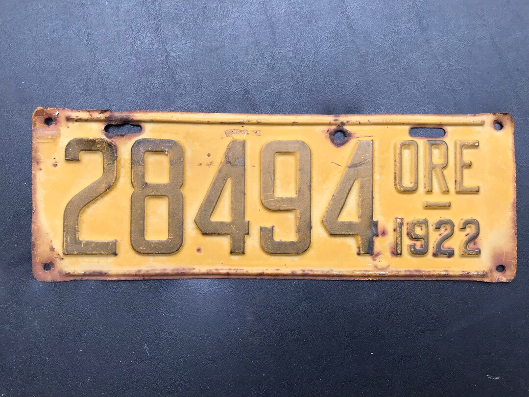 Original 1922 Oregon License Plate. - Etsy