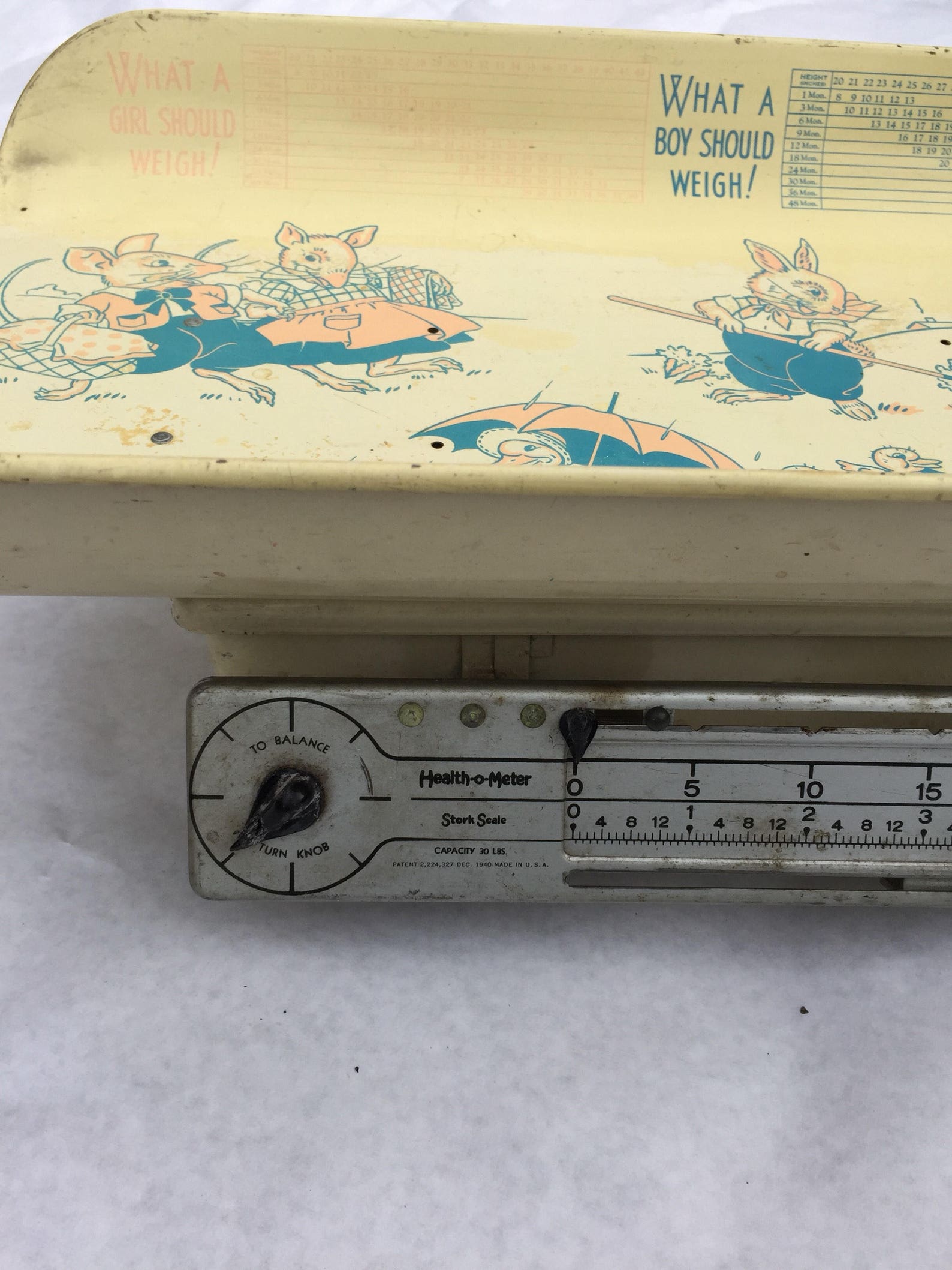 Large 1940's Health O Meter Stork Scale for Baby Boys and | Etsy