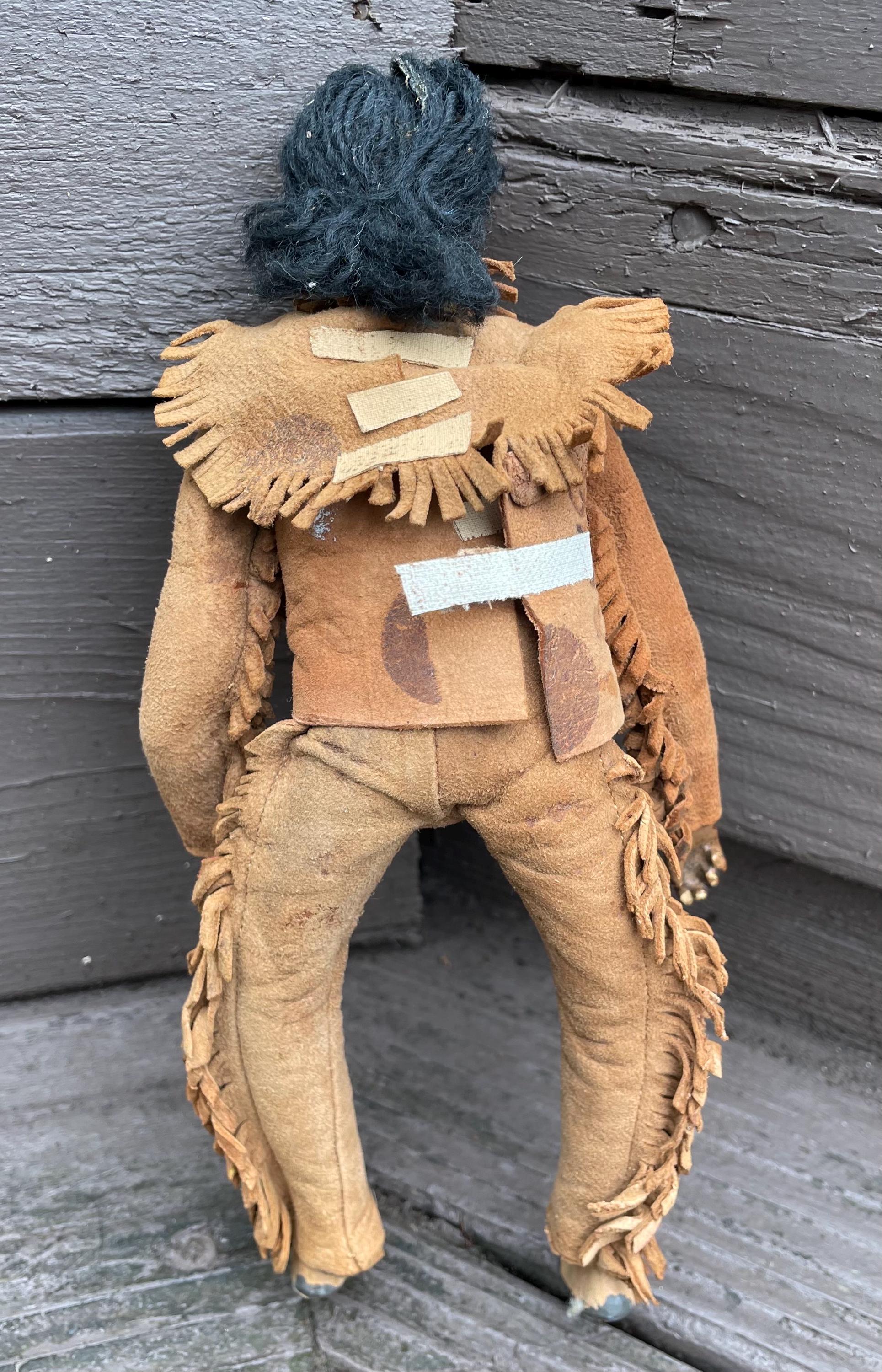 Vintage Iroquois Chief Dekanawida Doll: Native American Leather Outfit ...