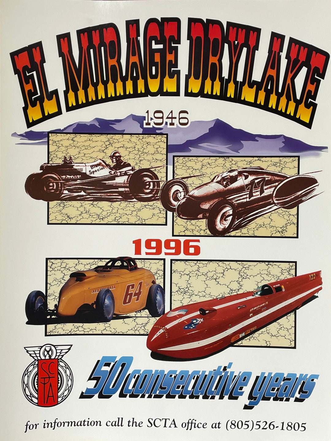 1996 El Mirage Dry Lakes 50 Years Event Poster. Mint Condition. - Etsy