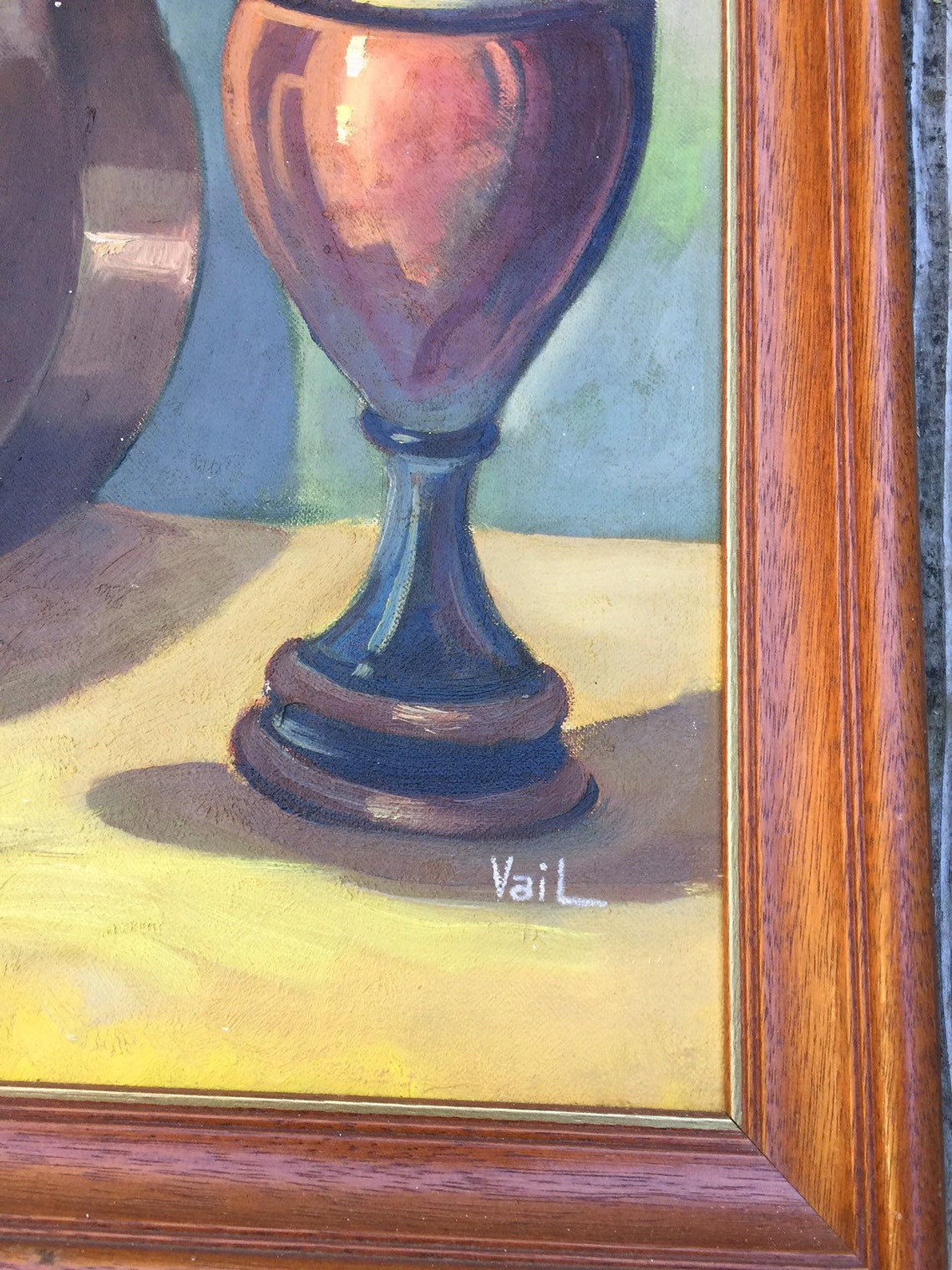 Original Mid Century Modern Still Life Oil Painting With Frame by Vail ...