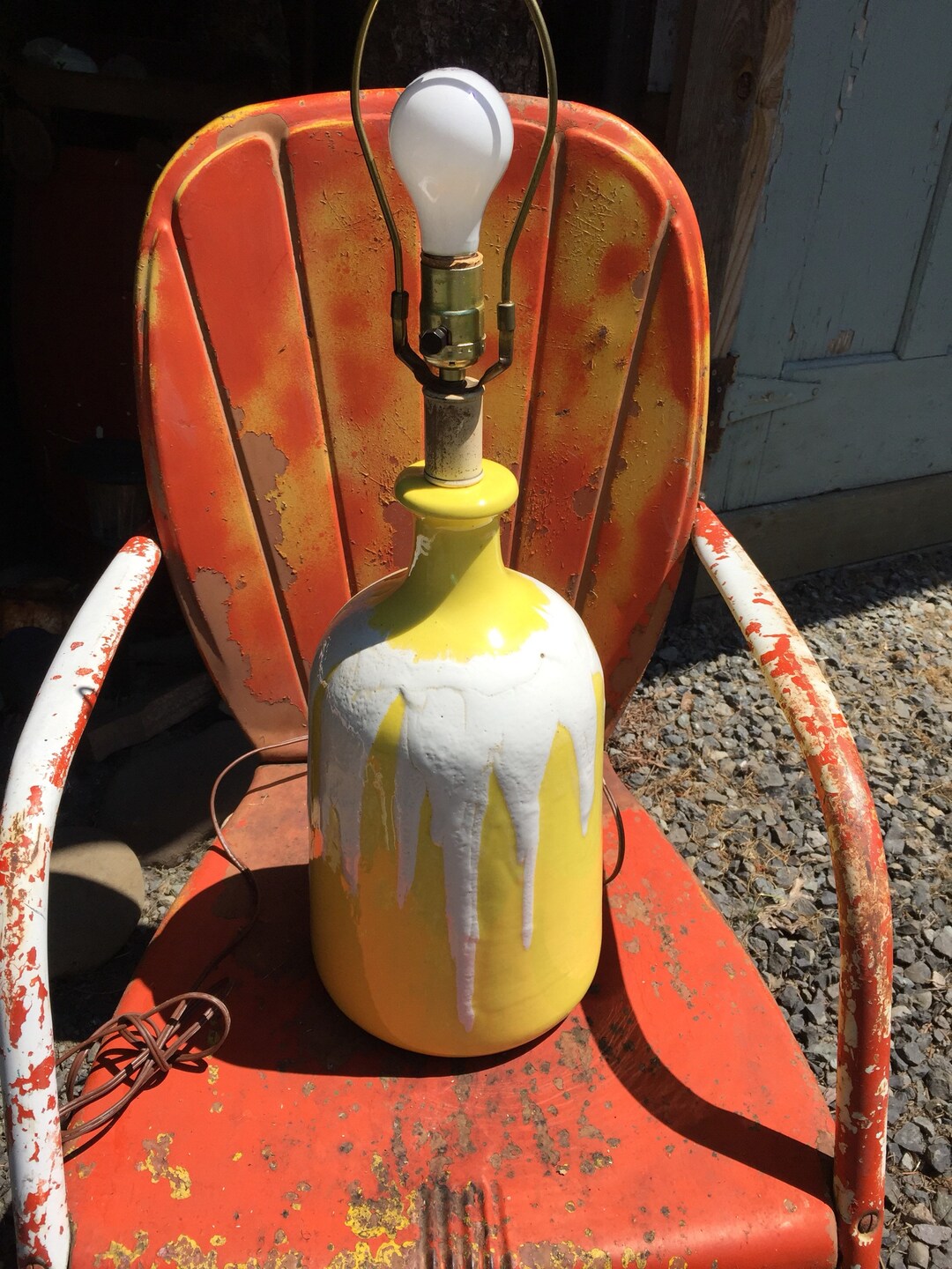 Mid Century Modern Yellow Art Lamp. - Etsy