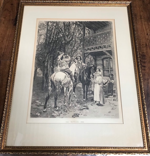 Jean-Louis Ernest Meissonier The Roadside Inn Etching c.1876 | Etsy