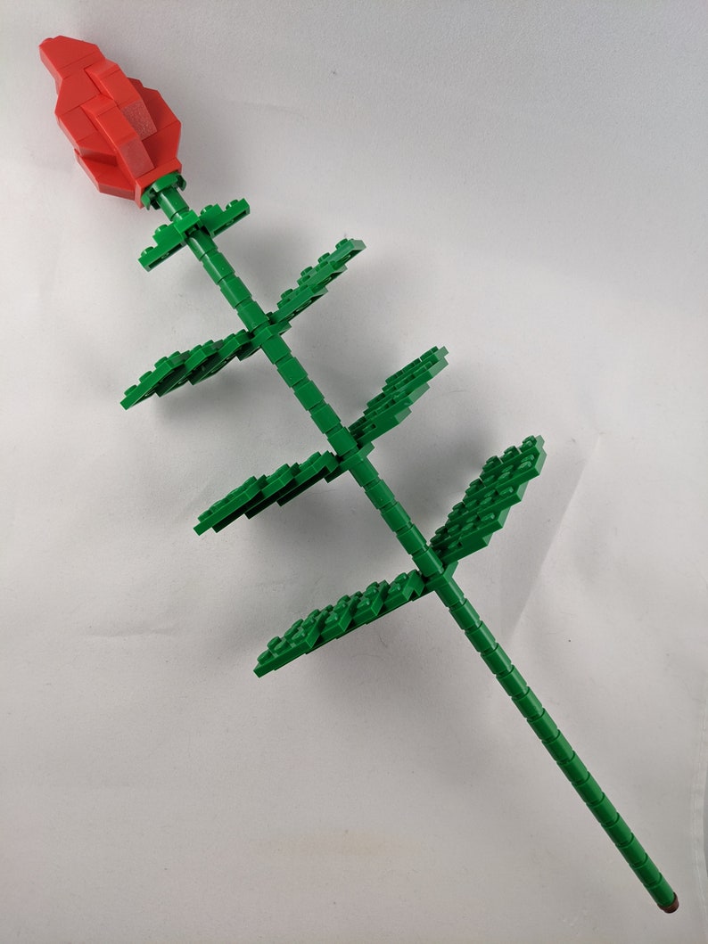 Brickcrafts Build-your-own Long Stem Rose | Etsy