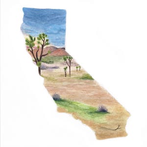 Joshua Tree Art Print - California State Art Print - California ...