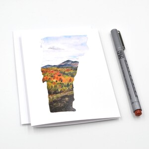 Vermont State Art Card - Watercolor Notecard - Vermont Notecard ...