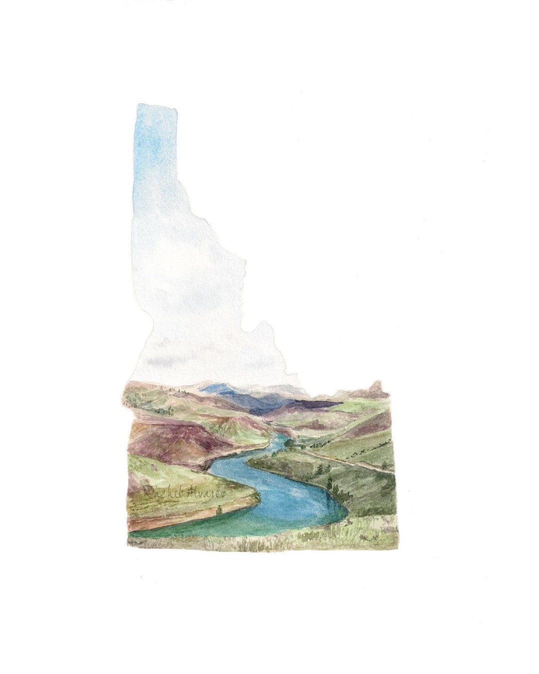 Idaho State Map Art Print - Idaho Home Decor - Wall Art - Idaho Art ...