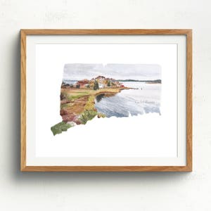 Connecticut PRINT - Connecticut State Map - Connecticut Wall Art - US ...