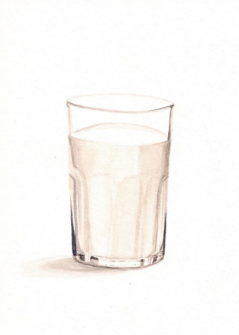 Glass of Milk Food PRINT Kitchen Decor Dining Room Art - Etsy