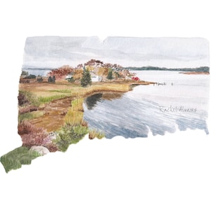 Connecticut PRINT - Connecticut State Map - Connecticut Wall Art - US ...