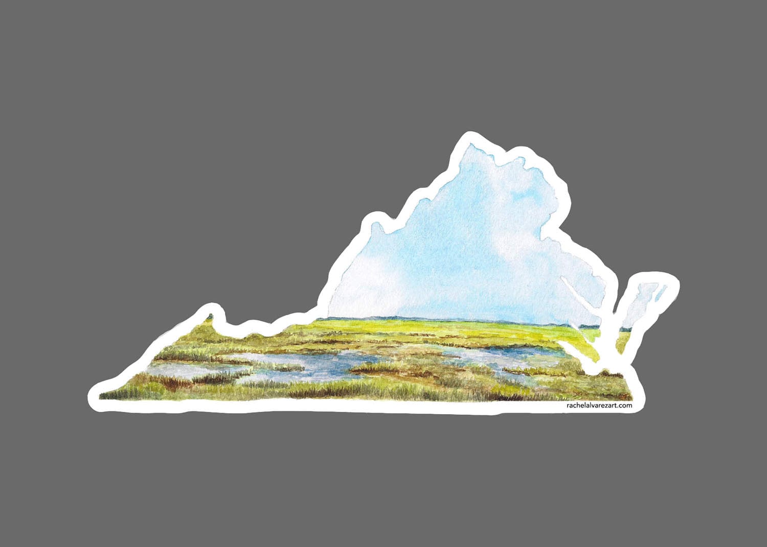 Virginia Vinyl Sticker Virginia State Decal Chincoteague | Etsy