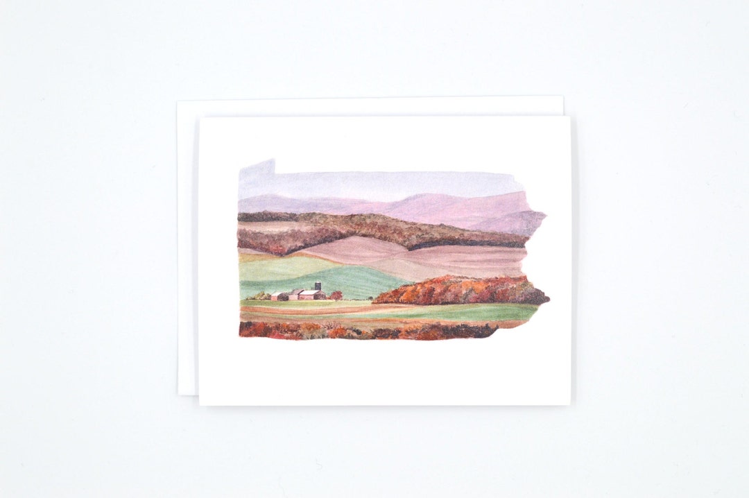 Pennsylvania Notecard - Blank Notecards - Watercolor Notecards - Penn ...