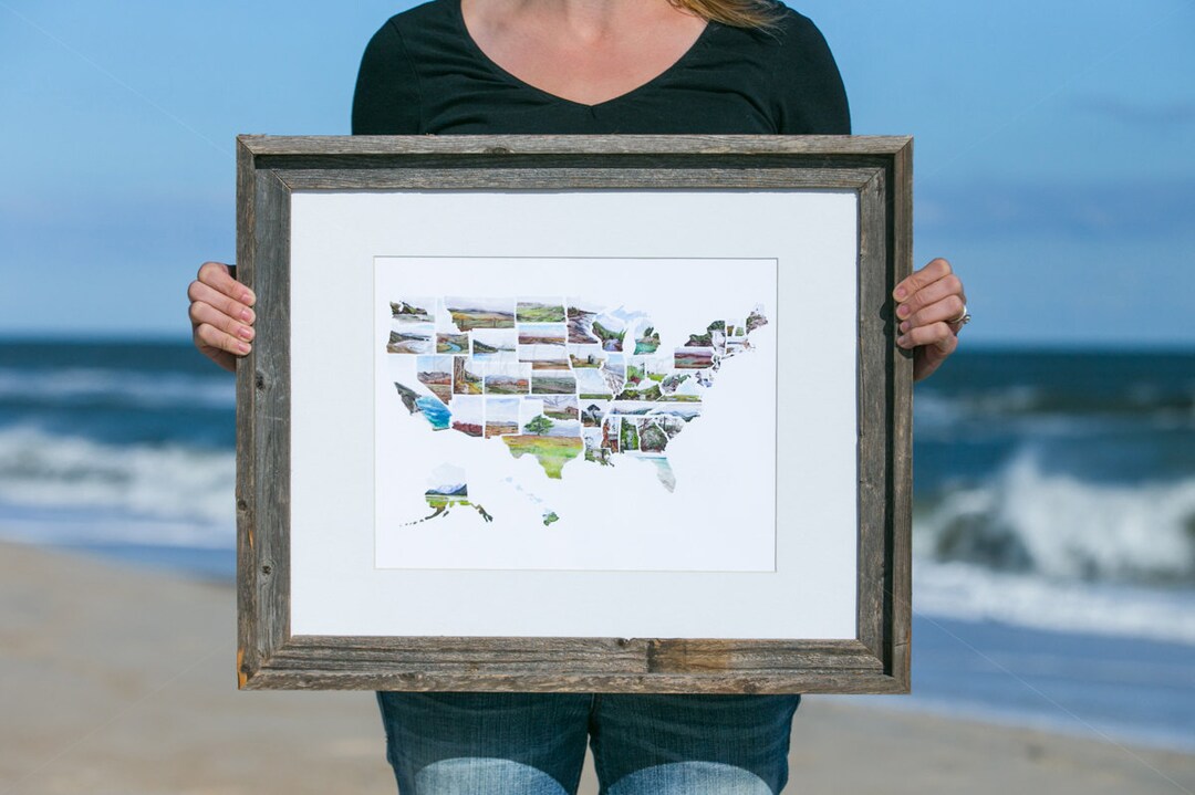 Outdoorsy Gift United States Map - Usa Wall Map - Camper Decor - Map ...