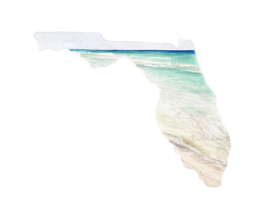 Florida State Art Print, Florida Map Print, Florida PRINT, Florida ...