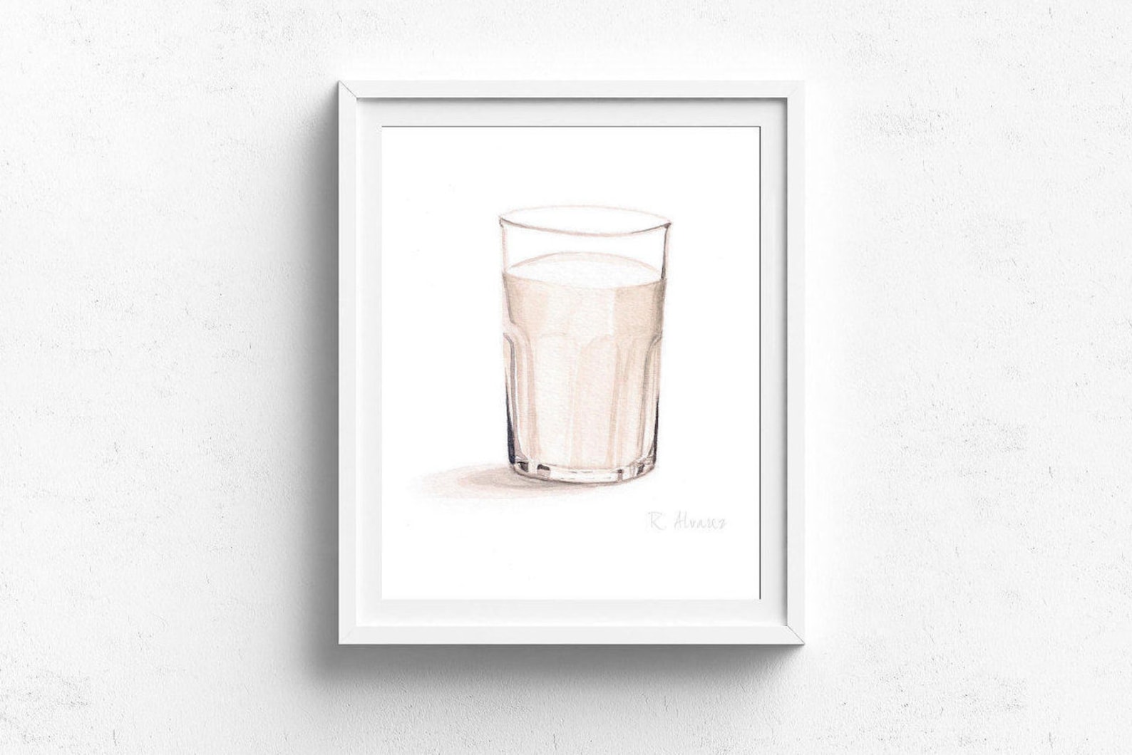 Glass of Milk Food PRINT Kitchen Decor Dining Room Art - Etsy