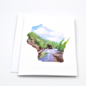 Wisconsin State Art - State Outline Art - State Art - State Notecard ...