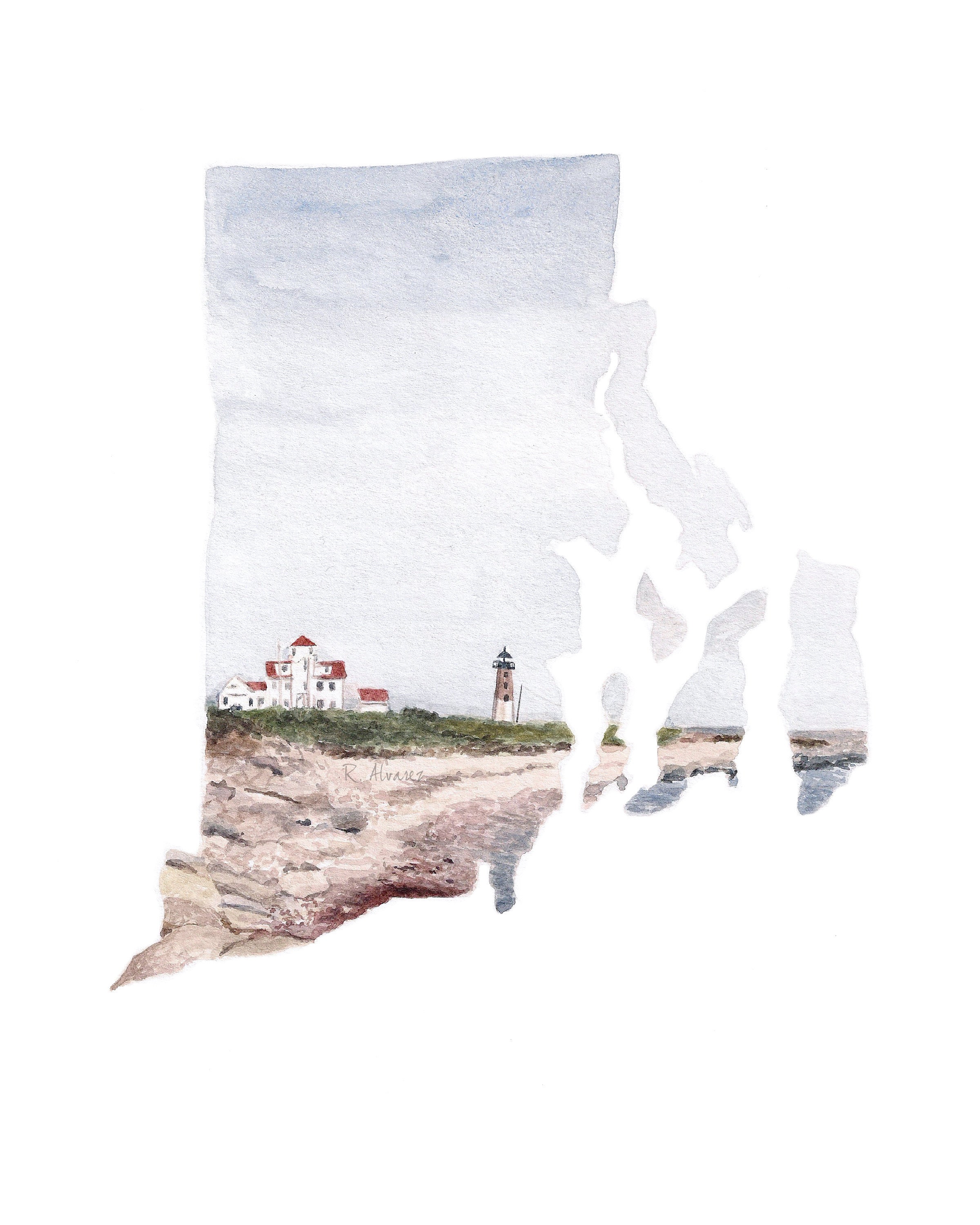 Rhode Island Watercolor State Art Print Rhode Island Map | Etsy Rhode Island Watercolor State Art Print Rhode Island Map | Etsy