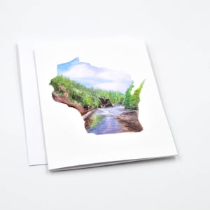 Wisconsin State Art - State Outline Art - State Art - State Notecard ...