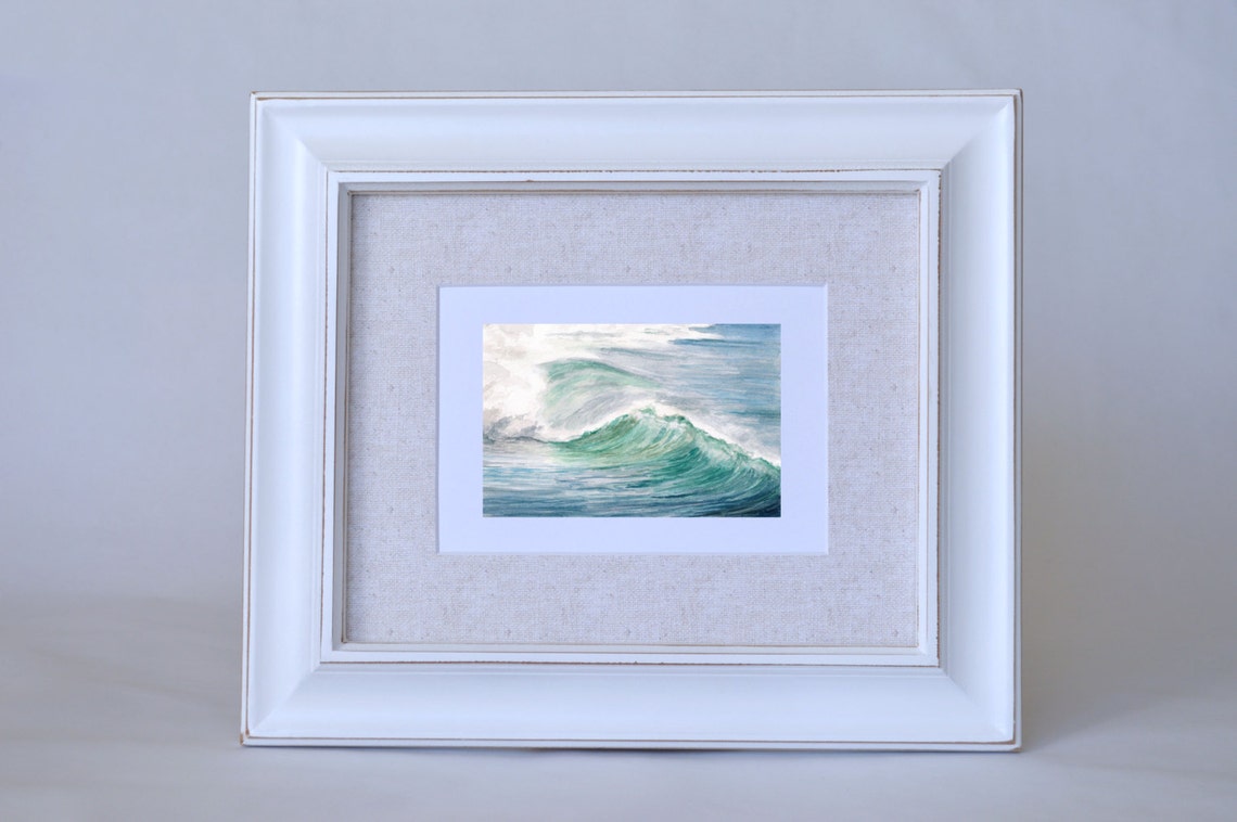 Blue Ocean Wave Wall Art Ocean Art Print Gift for Surfer - Etsy