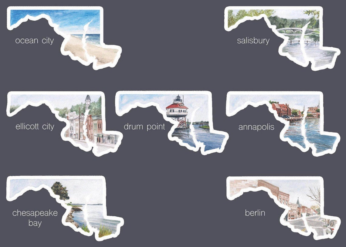 Maryland Car Decal Chesapeake Bay State Decal Maryland | Etsy