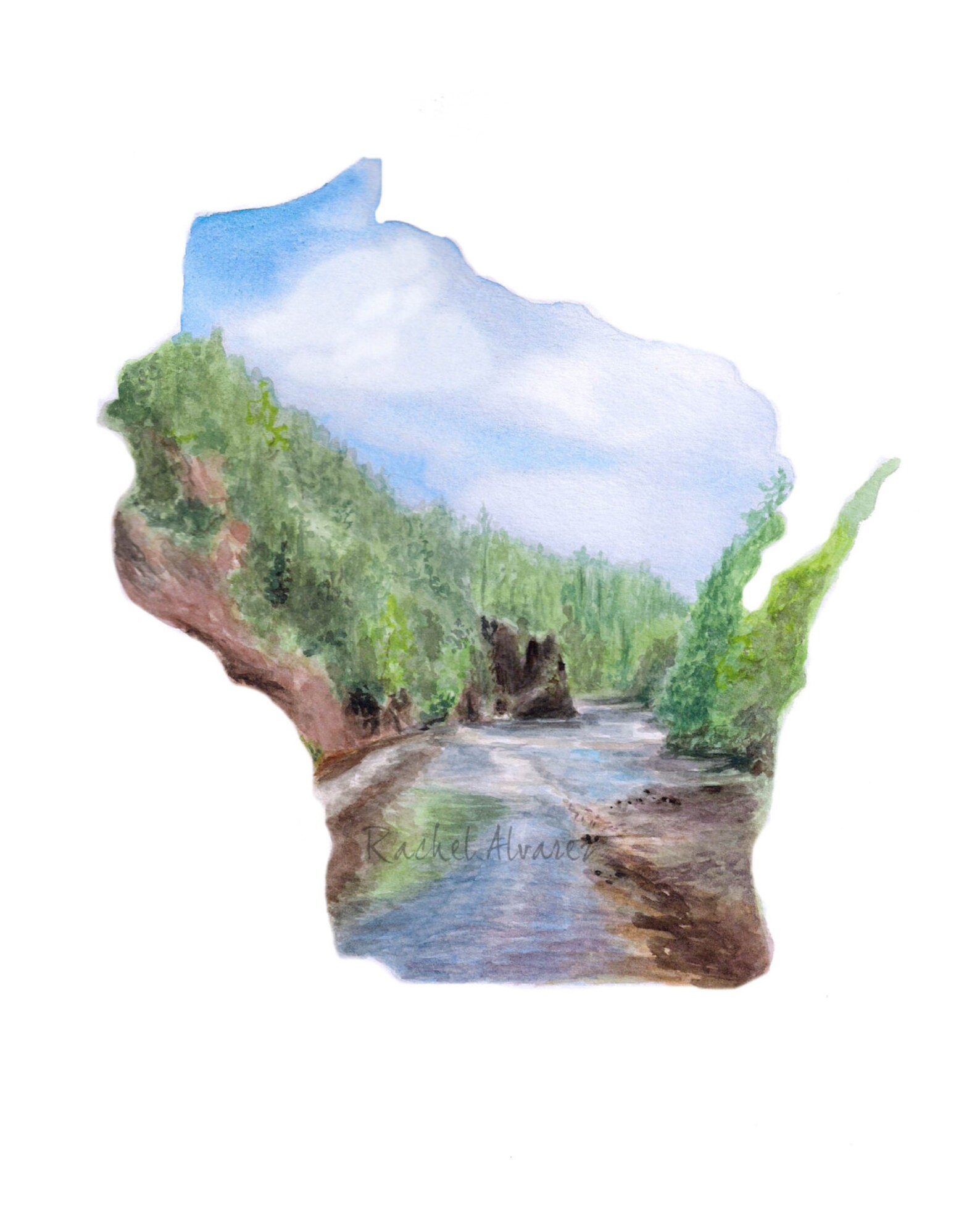 Wisconsin Art PRINT - Wisconsin State Art - Wisconsin PRINT - Wisconsin ...