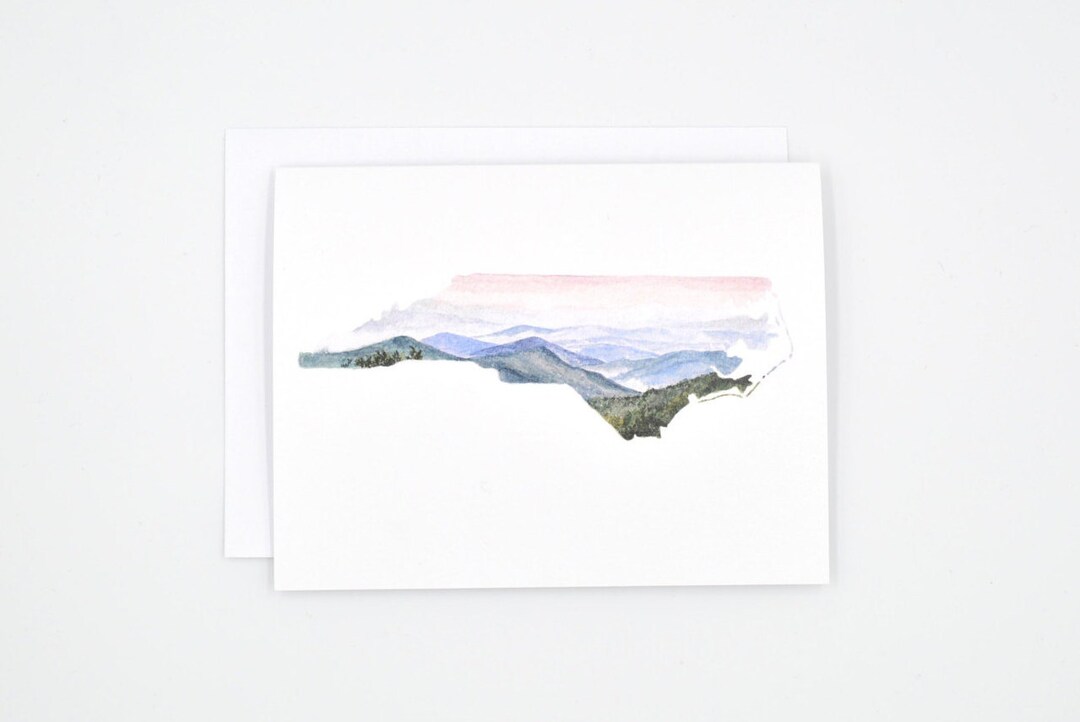 North Carolina State Notecards - North Carolina Art Card - Watercolor ...