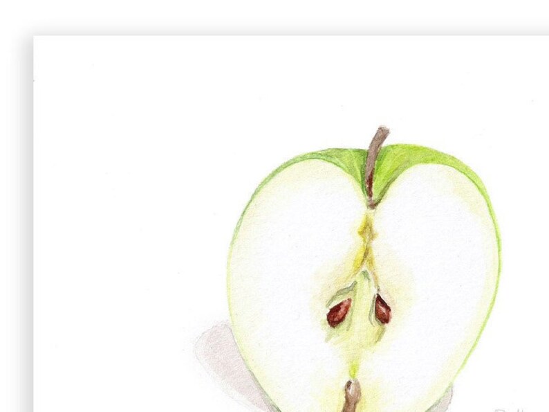 Green Apple Art Print for Kitchen Dining Room | Etsy