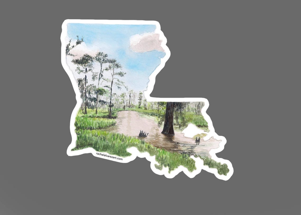 Louisiana Vinyl Sticker - Louisiana State Decal - New Orleans Sticker ...