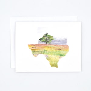 Texas State Art Card - Watercolor Notecard - Texas Gift - Texas State ...