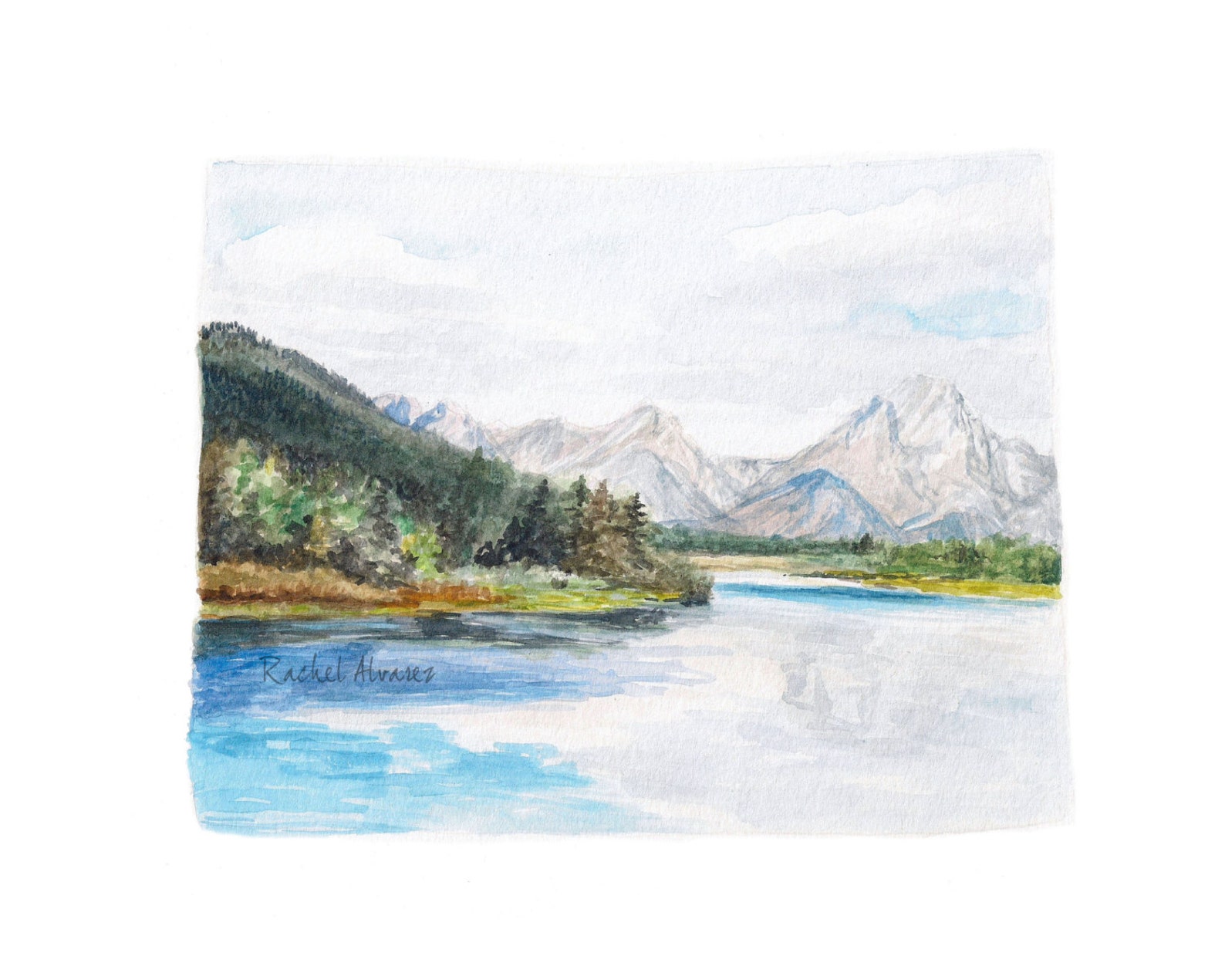 Wyoming Art PRINT Wyoming State Map Watercolor Map - Etsy