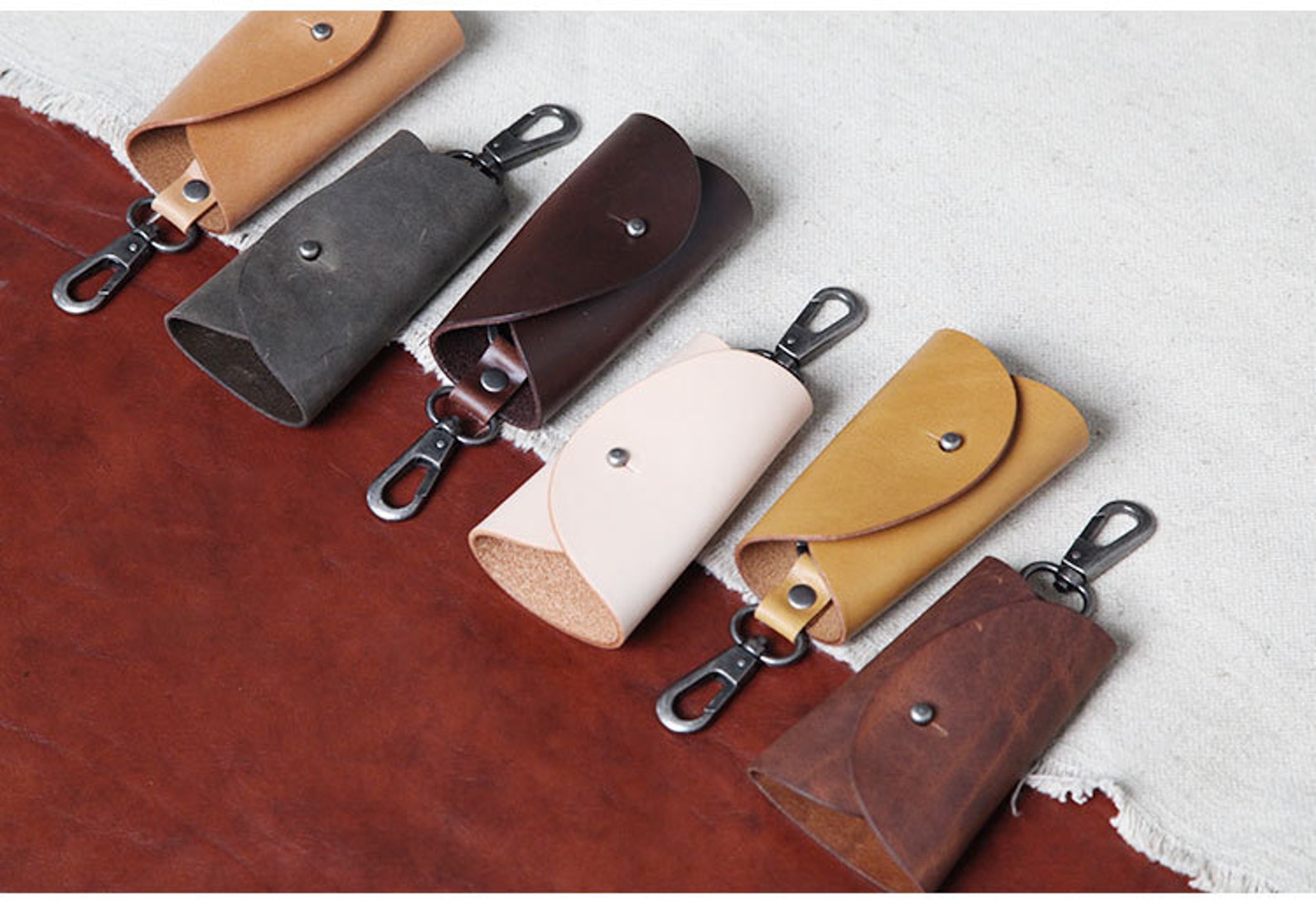 Leather Key Holder Simple Designed Key Bag Handmade by Italian - Etsy