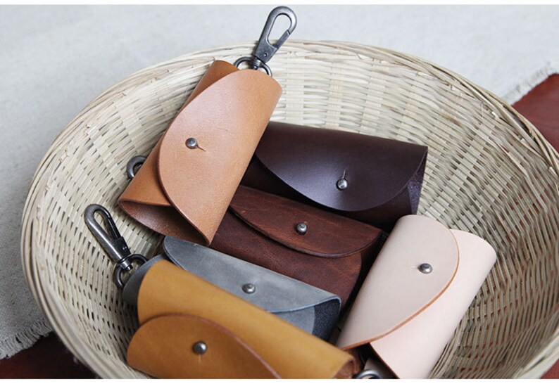 Leather Key Holder Simple Designed Key Bag Handmade by Italian - Etsy