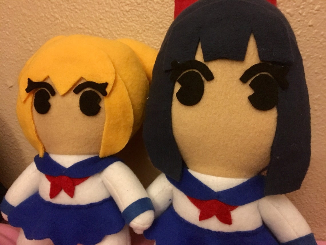 Pop Team Epic Popoko and Pipimi Fleece Plush Dolls | Etsy